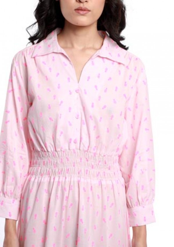 TIERED PANEL DRESS WITH ELASTICATED WAIST